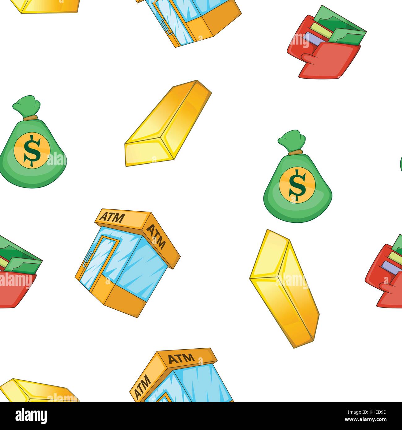 Bank and money pattern, cartoon style Stock Vector Image & Art - Alamy