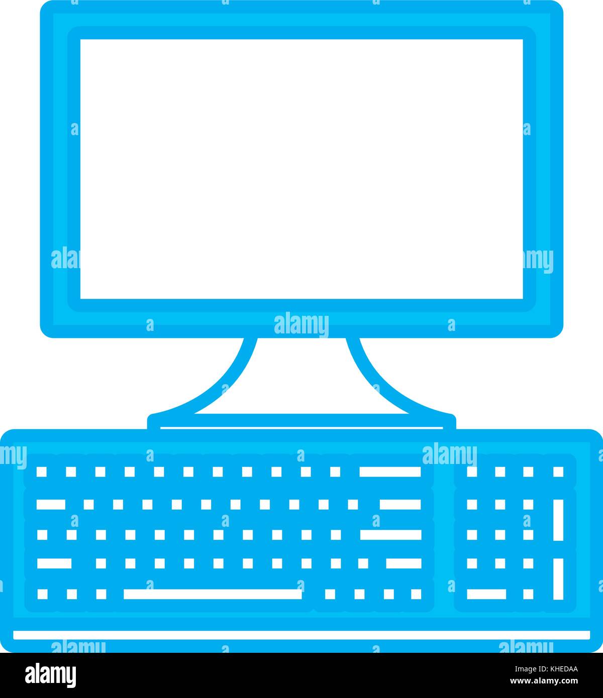 Computer with keyboard Stock Vector Image & Art - Alamy
