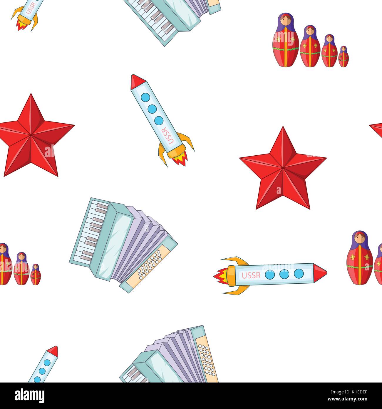 Holiday in Russia pattern, cartoon style Stock Vector Image & Art - Alamy