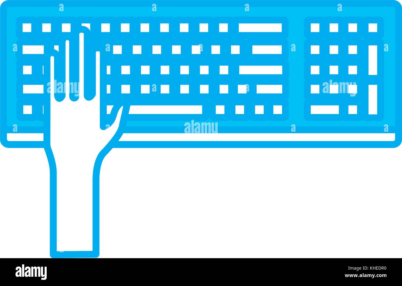 Hand in keyboard Stock Vector Image & Art - Alamy