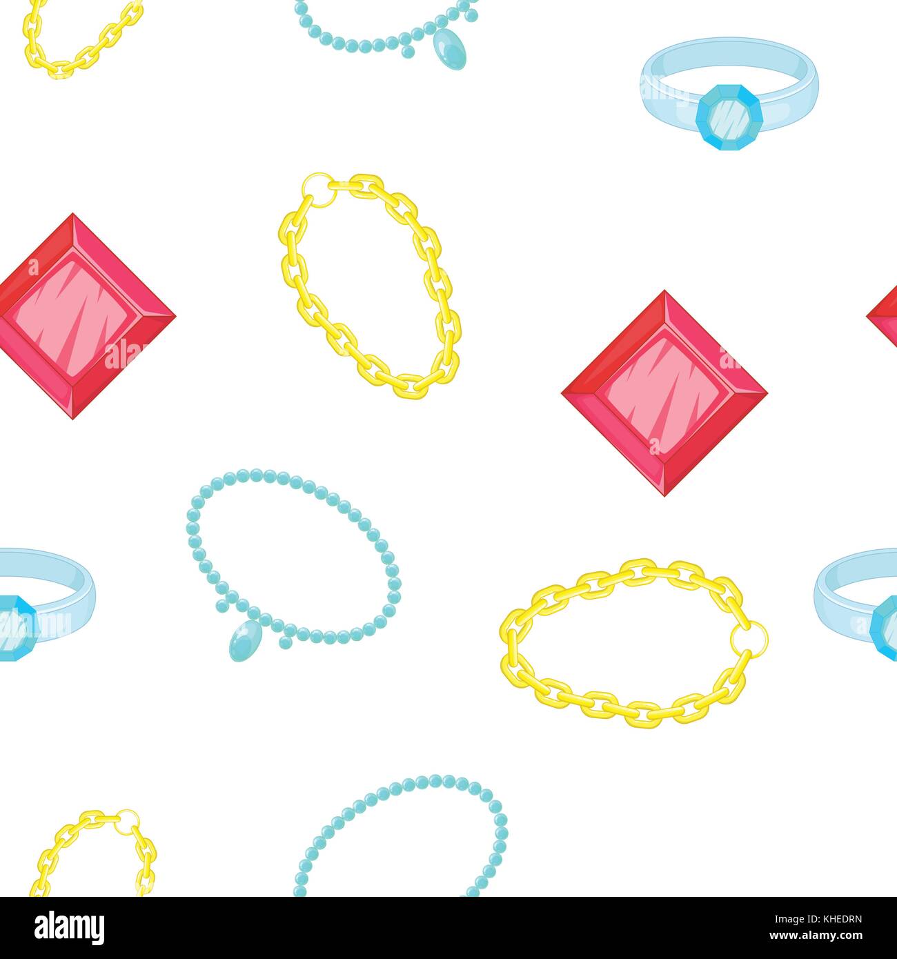 Costume jewellery for women pattern, cartoon style Stock Vector Image ...