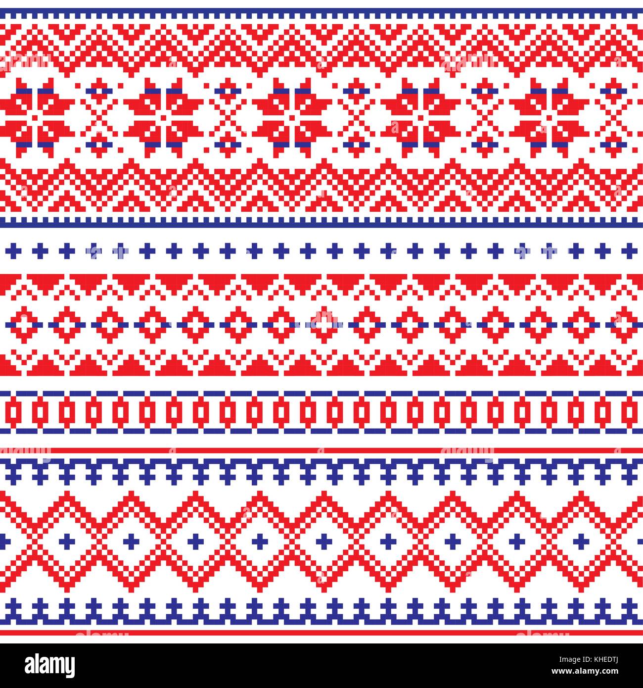 Lapland vector seamless winter pattern, Sami people folk art design ...