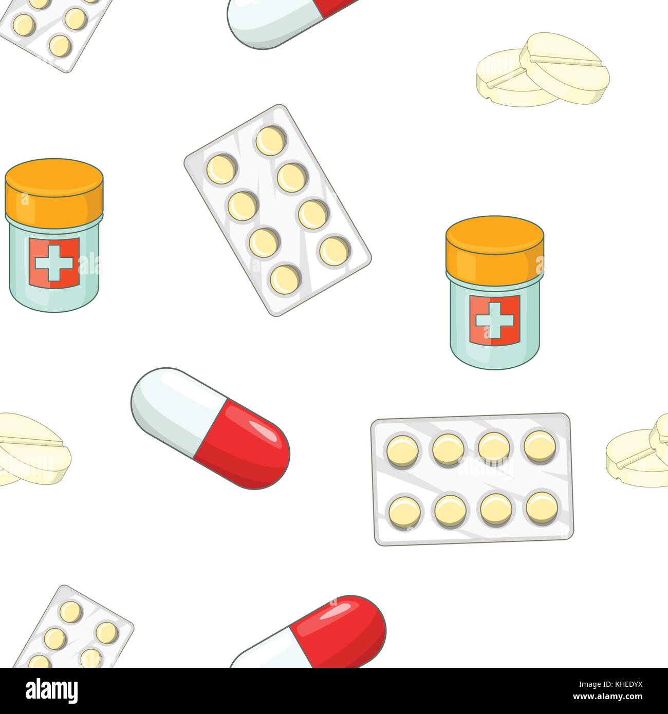 Treatment tablets pattern, cartoon style Stock Vector Image & Art - Alamy