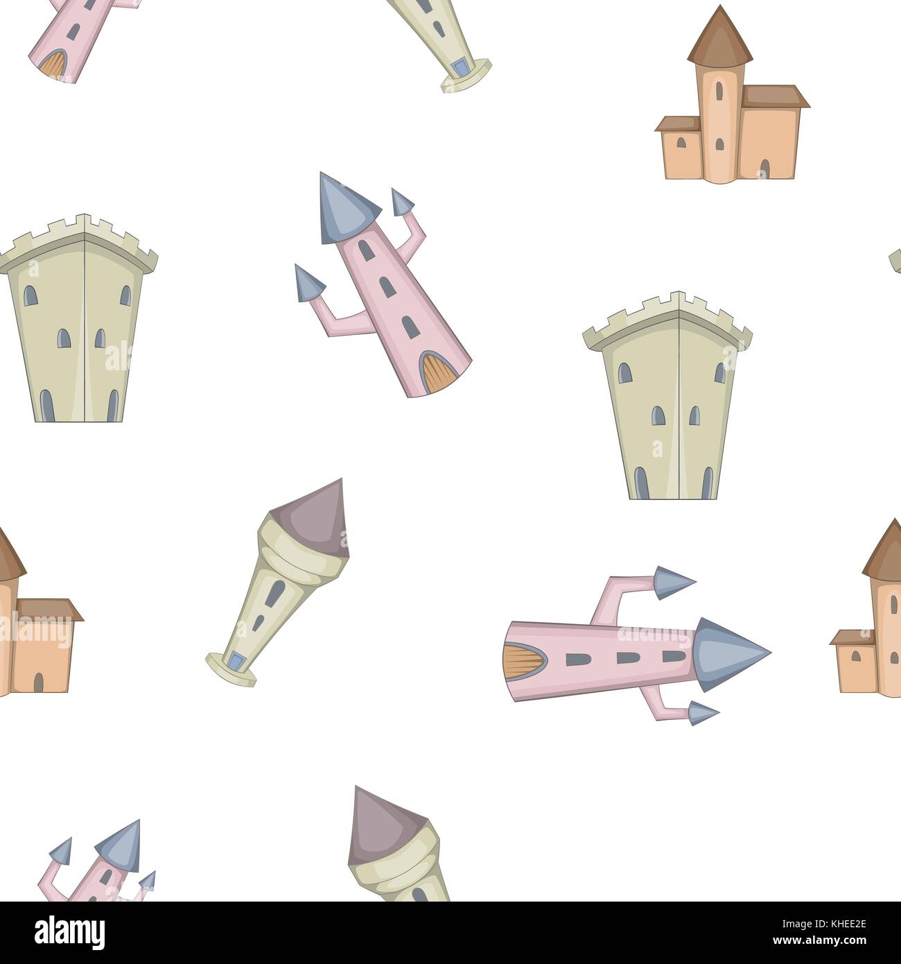 Medieval castles pattern, cartoon style Stock Vector Image & Art - Alamy