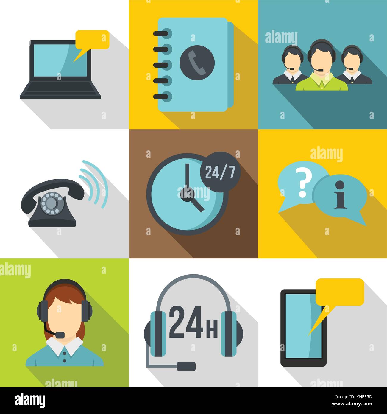 Consultation icons set, flat style Stock Vector Image & Art - Alamy