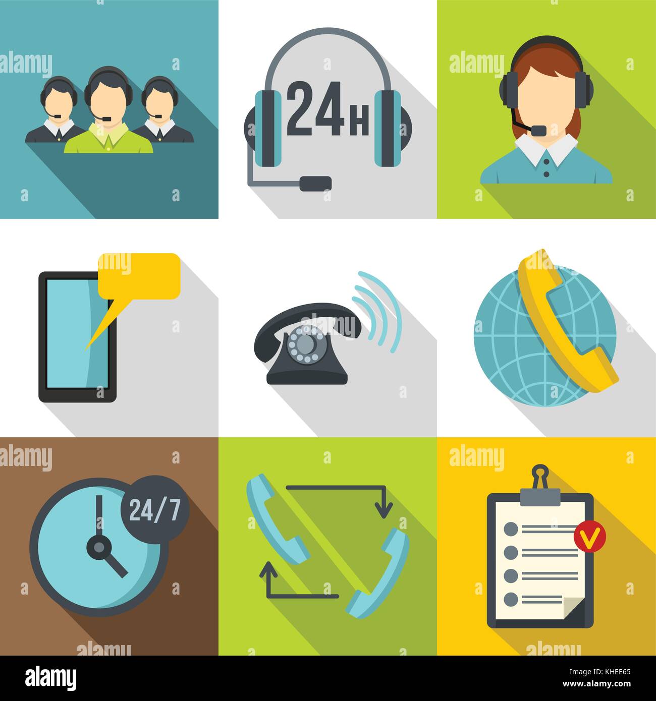 Online consultation icons set, flat style Stock Vector Image & Art - Alamy