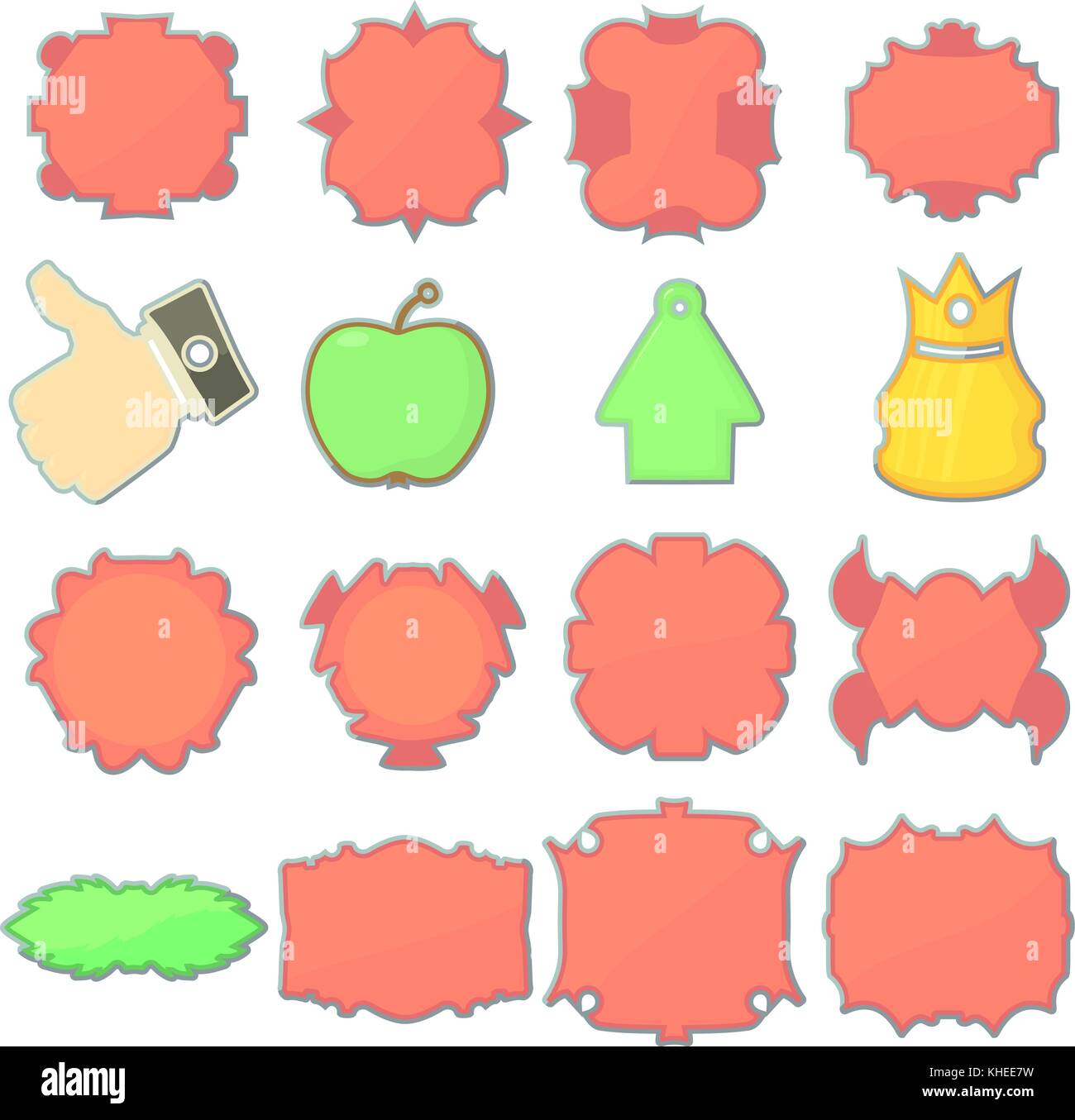 Different labels set, cartoon style Stock Vector Image & Art - Alamy