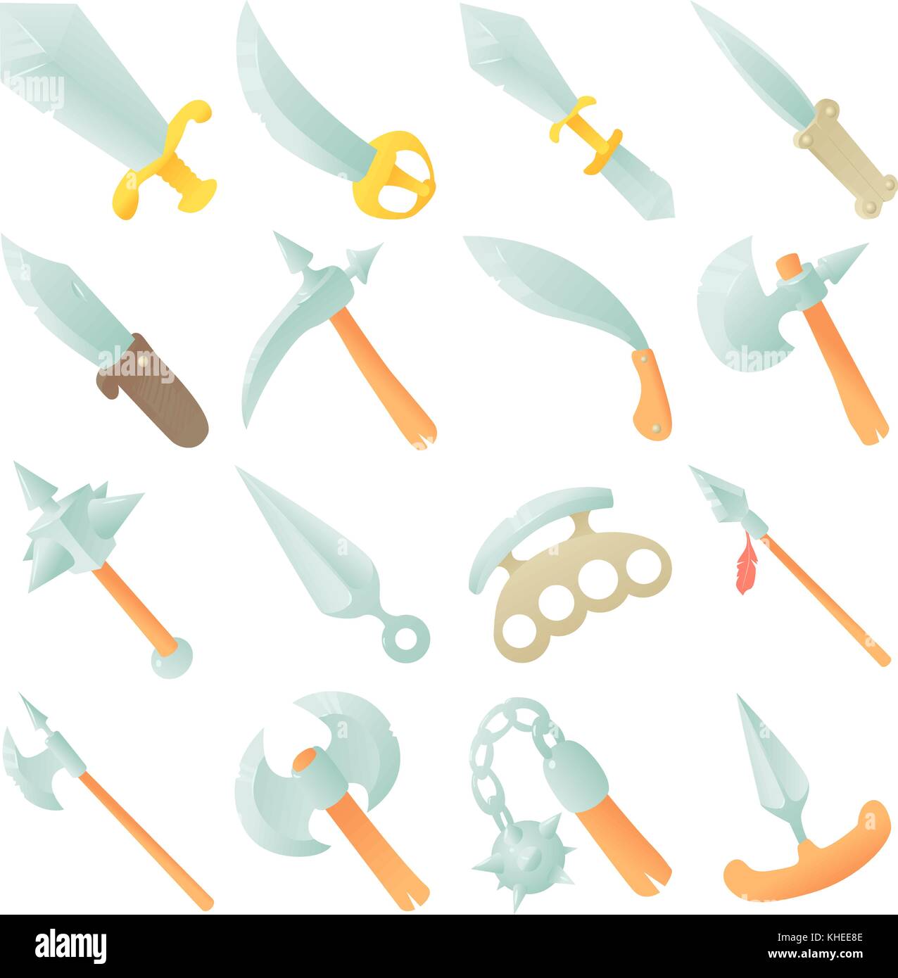 Steel arms items icons set, cartoon style Stock Vector Image & Art - Alamy