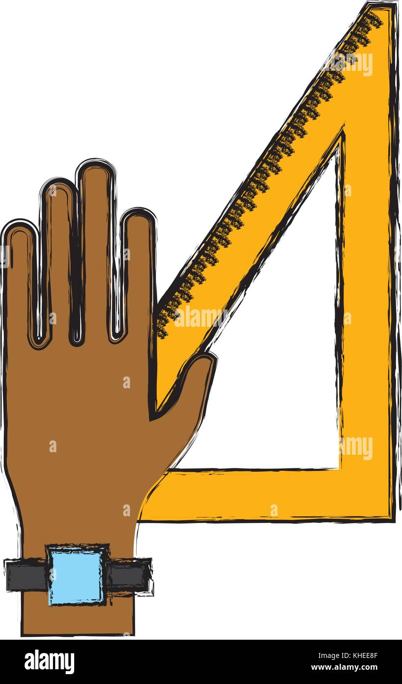 Hand with ruler Stock Vector Image & Art - Alamy