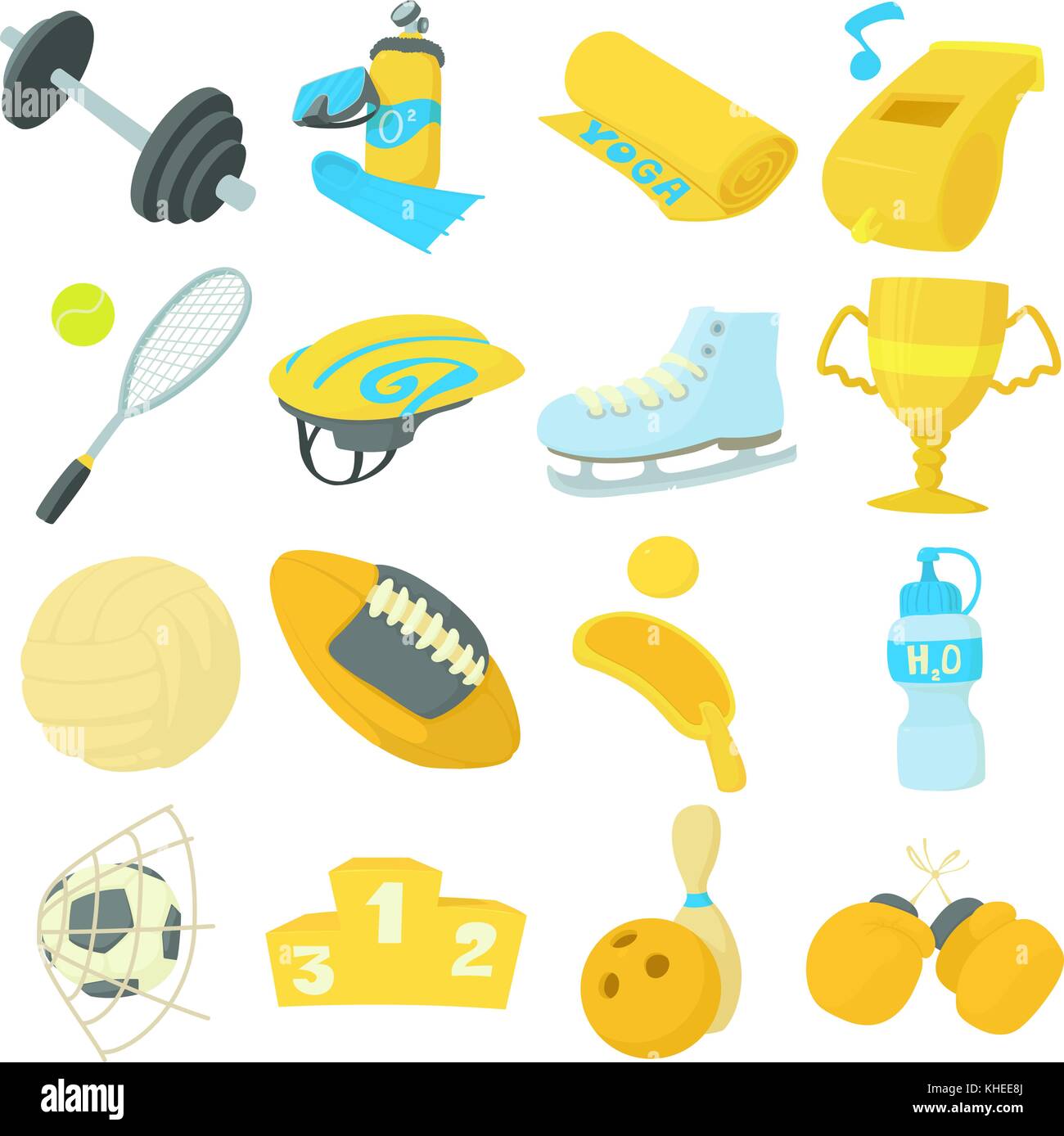 Sport items icons set, cartoon style Stock Vector Image & Art - Alamy