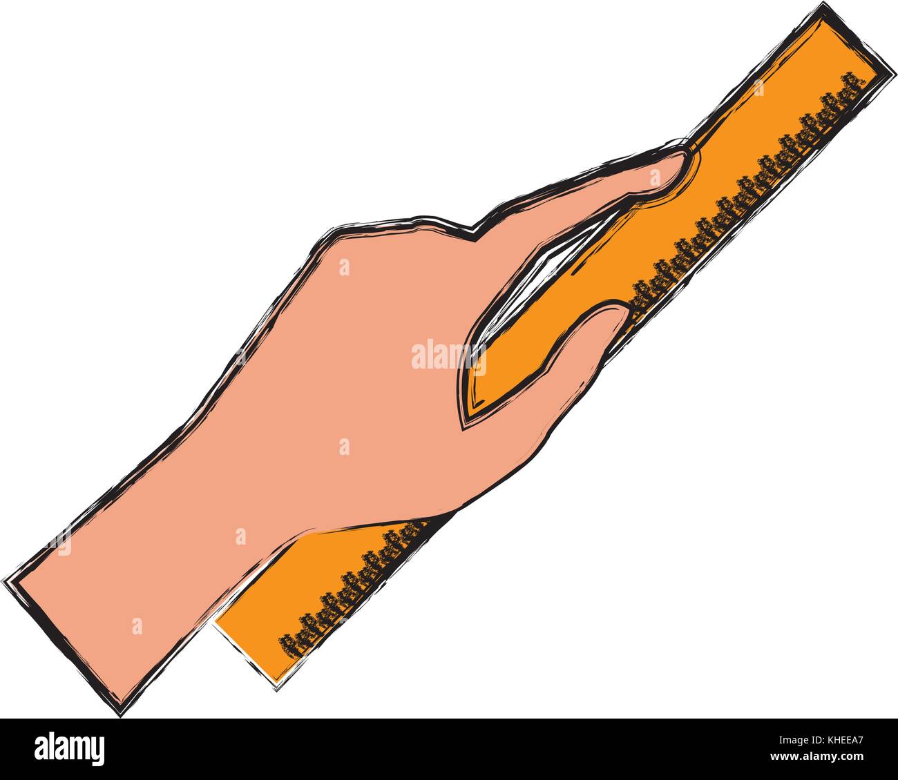 Hand with ruler Stock Vector Image & Art - Alamy