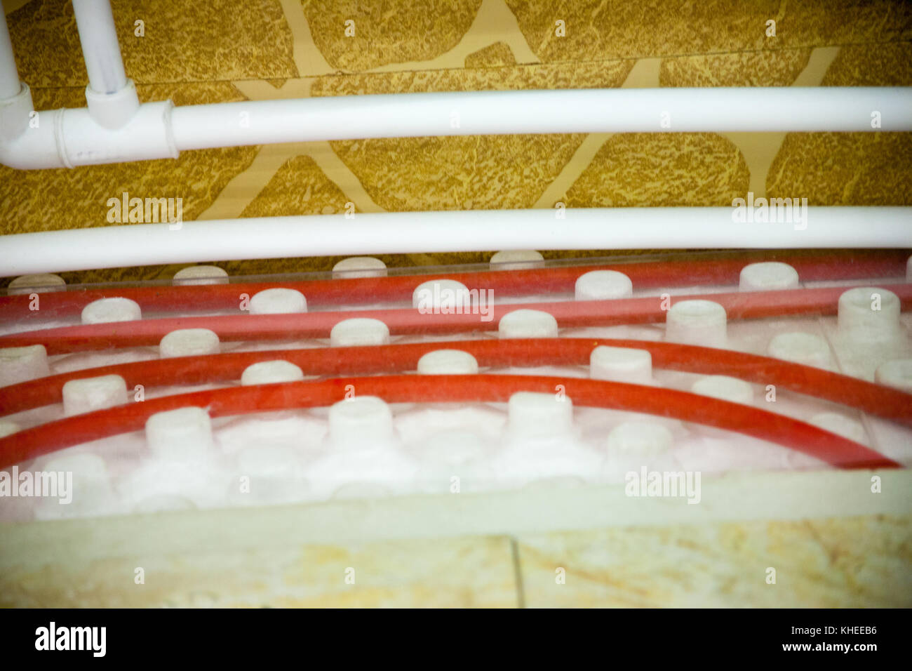 Floor heating pipe. Installation of engineering systems in a building ...