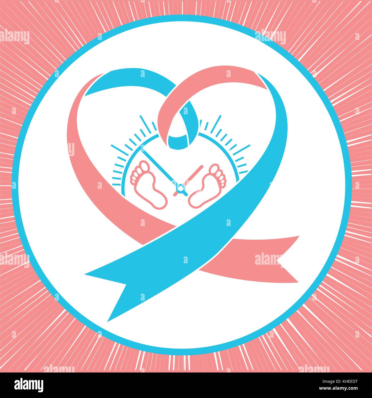 Icon of births a newborn's premature baby in the form a pink blue ...