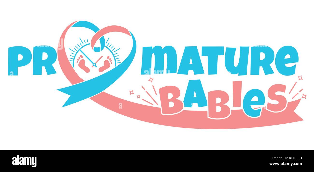 concept of births a newborn's premature baby in the form a pink blue ...