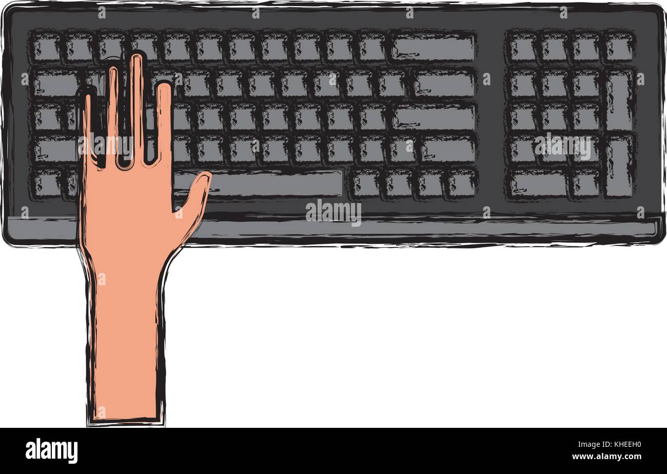 Hand in keyboard Stock Vector Image & Art - Alamy
