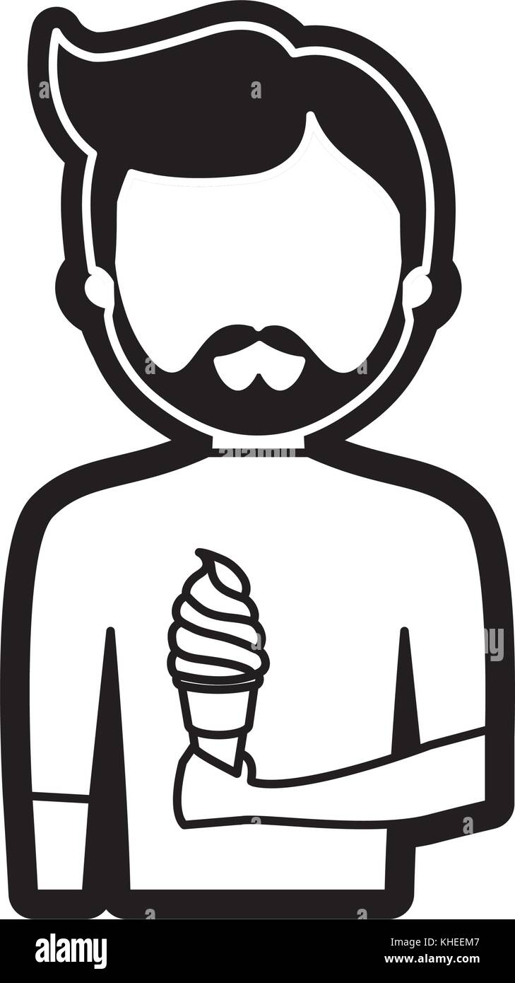Vintage ice cream man Stock Vector Images - Alamy