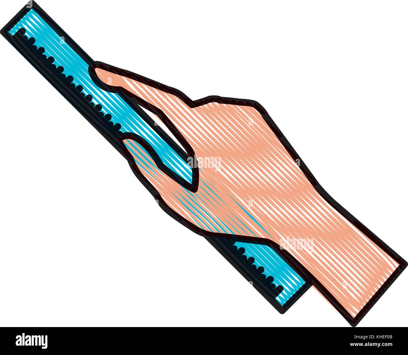Hand with ruler Stock Vector Image & Art - Alamy
