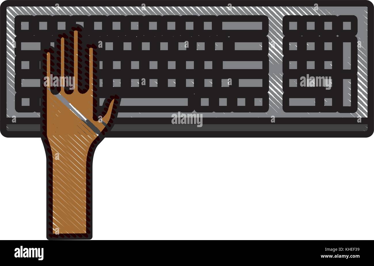 Hand in keyboard Stock Vector Image & Art - Alamy