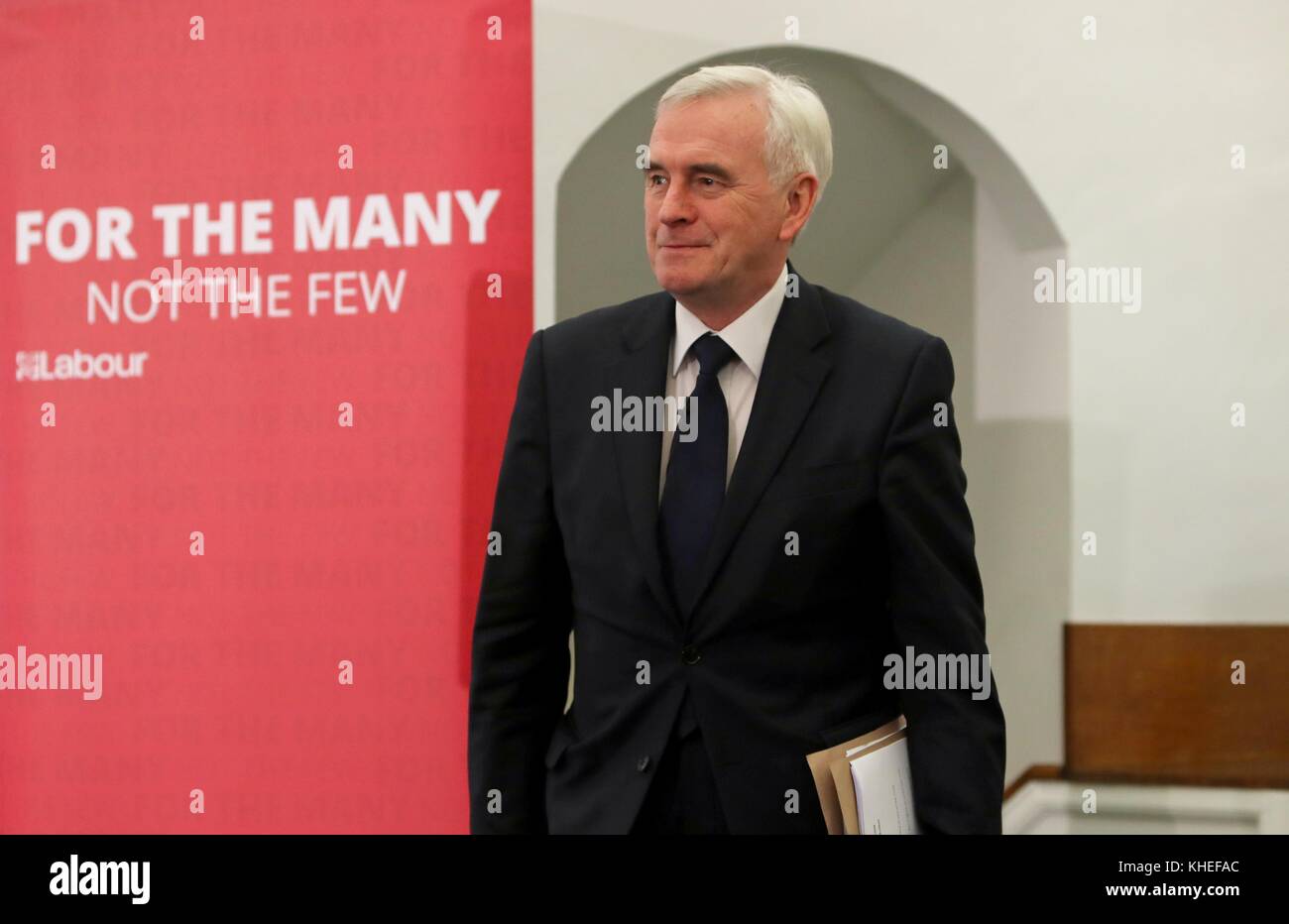 Shadow chancellor John McDonnell delivers his pre-Budget speech at ...