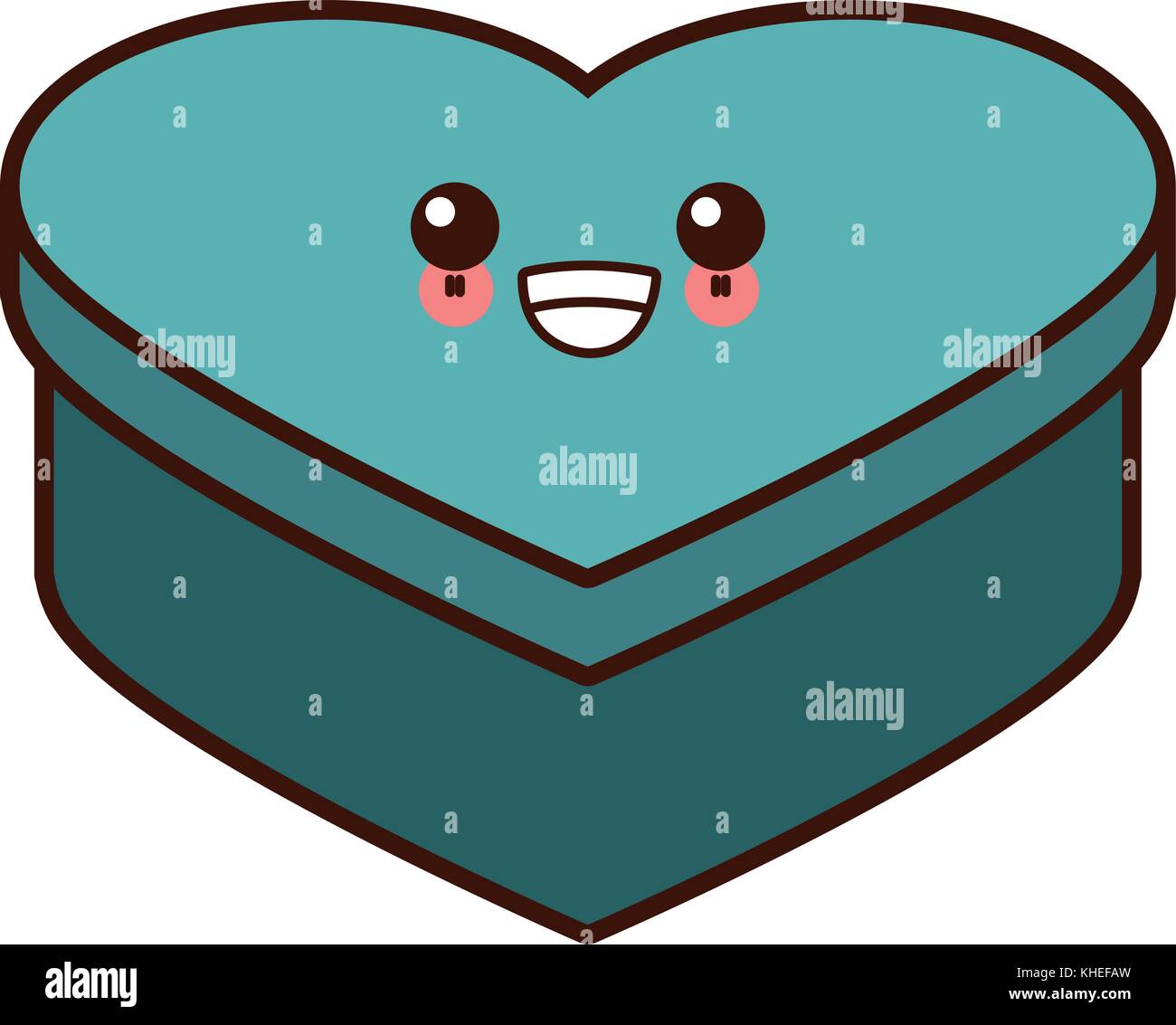 Heart shape box cute kawaii cartoon Stock Vector Image & Art - Alamy