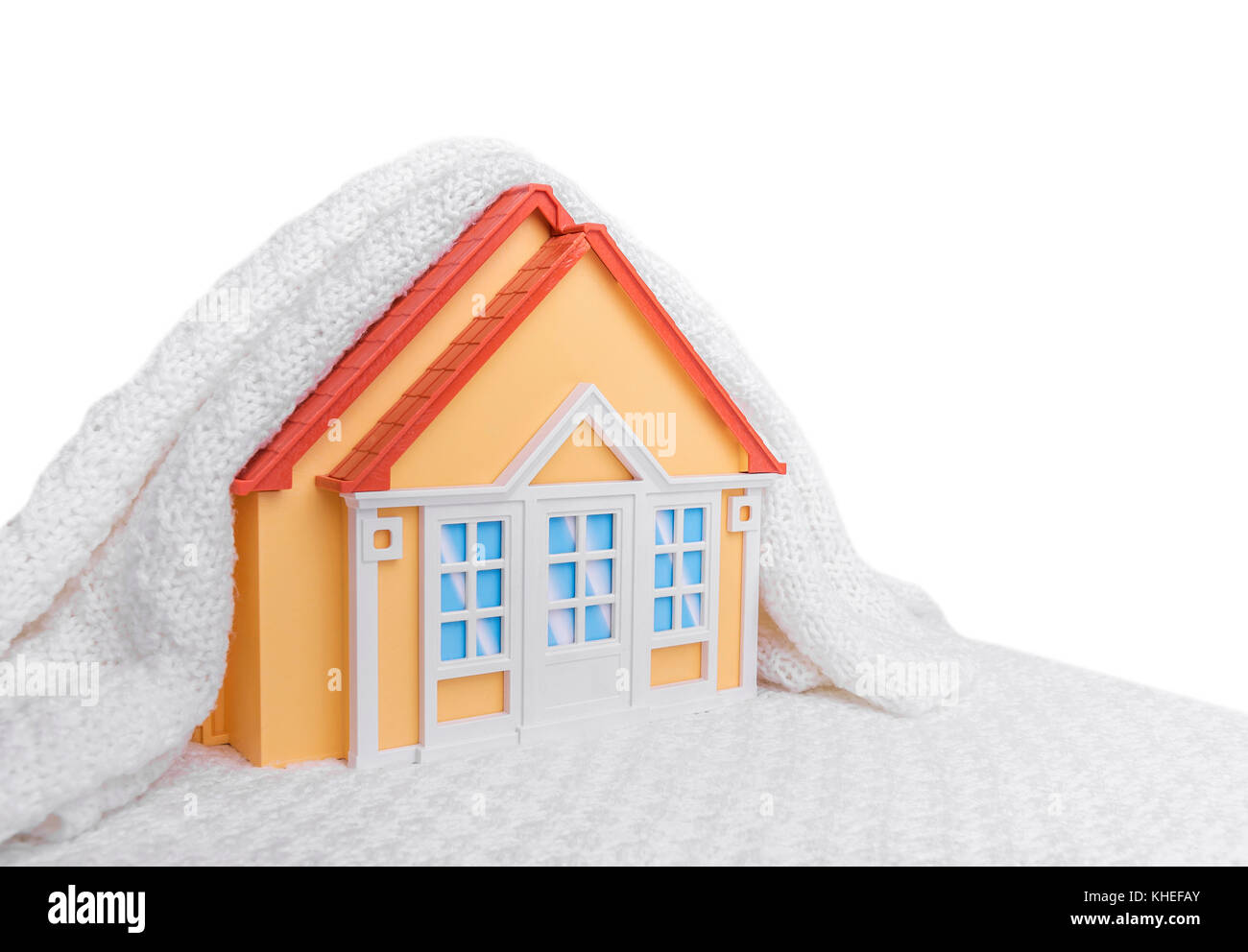House wrapped with white woolen blanket Stock Photo - Alamy