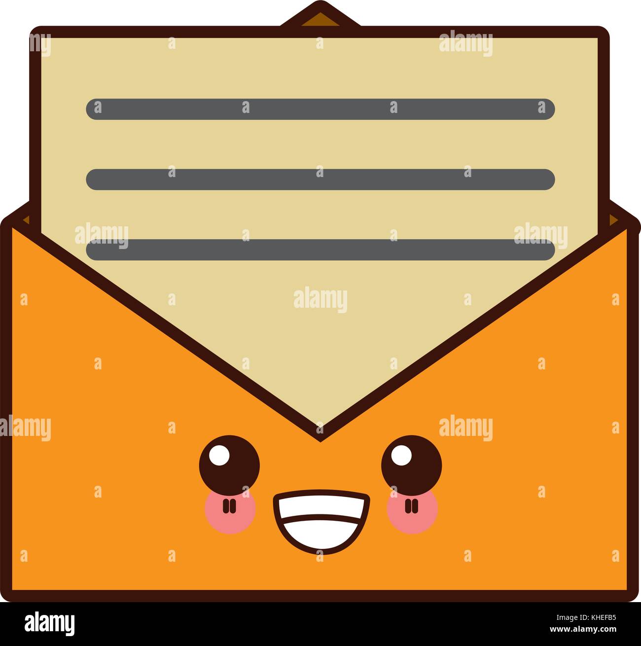 Envelope open symbol cute kawaii cartoon Stock Vector Image & Art - Alamy