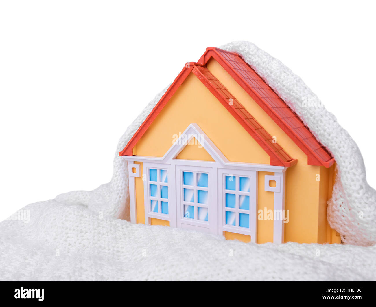 House wrapped with white woolen blanket Stock Photo - Alamy