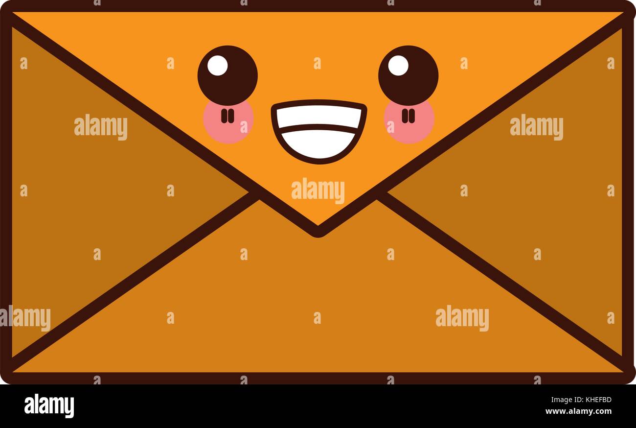 Envelope closed isolated cute kawaii cartoon Stock Vector Image & Art ...