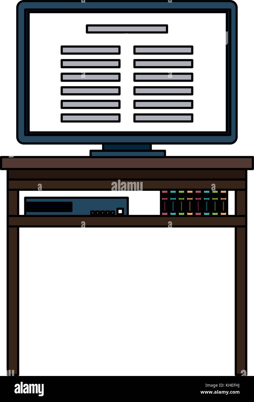 Tv on desk Stock Vector Image & Art - Alamy