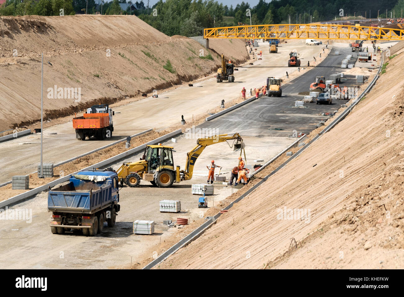 Construction site of a new road Stock Photo - Alamy