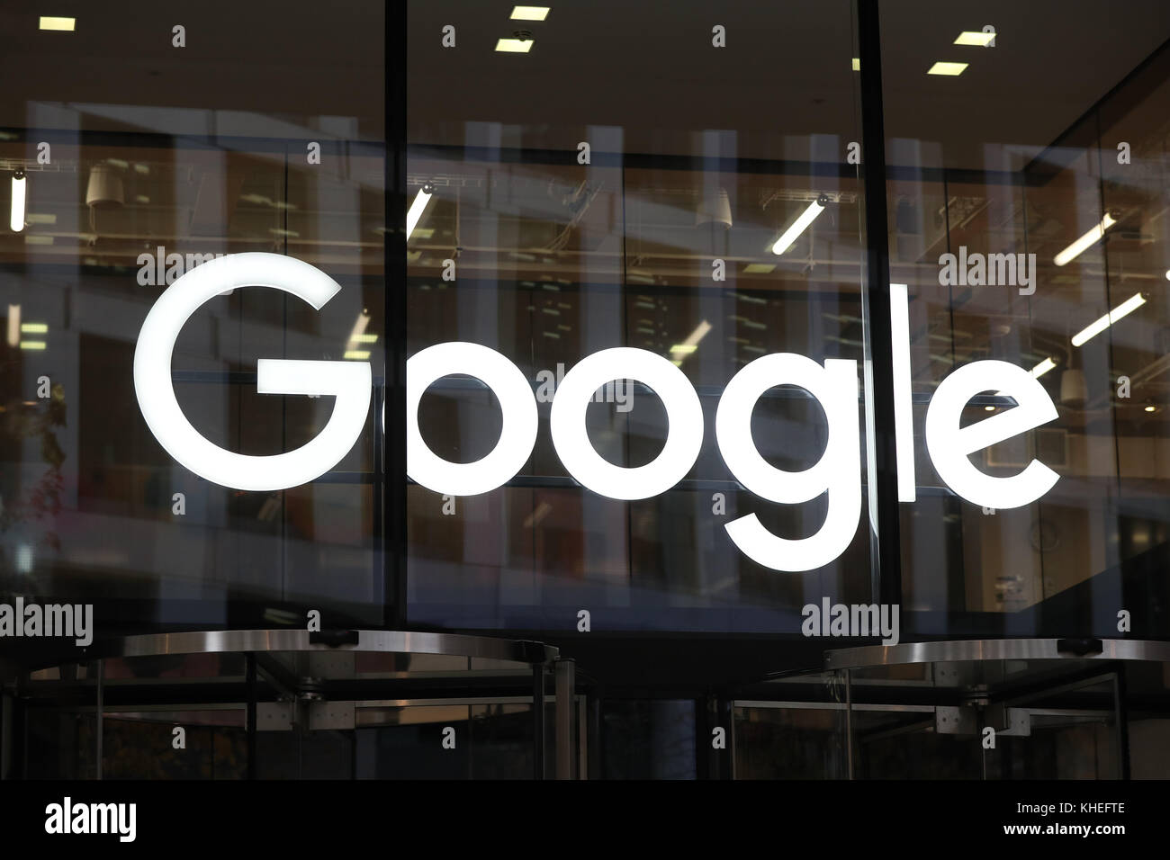 A general view of the Google offices in Six Pancras Square, London ...