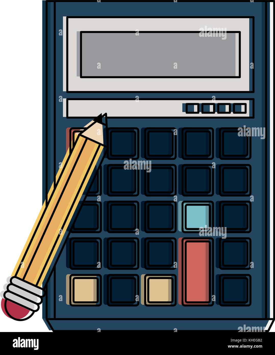 Calculator and pencil Stock Vector Image & Art - Alamy