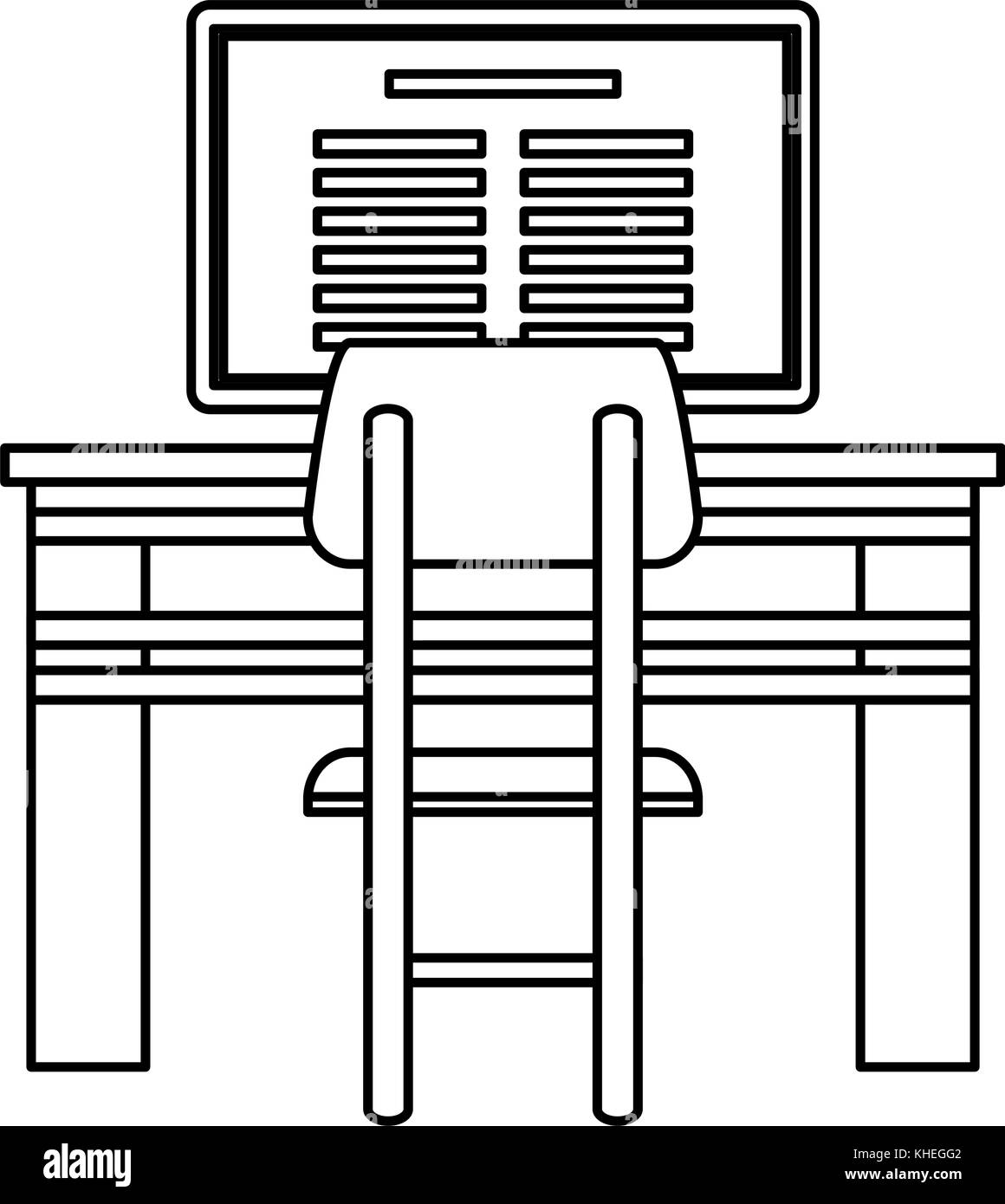 Computer on desk Stock Vector Image & Art - Alamy