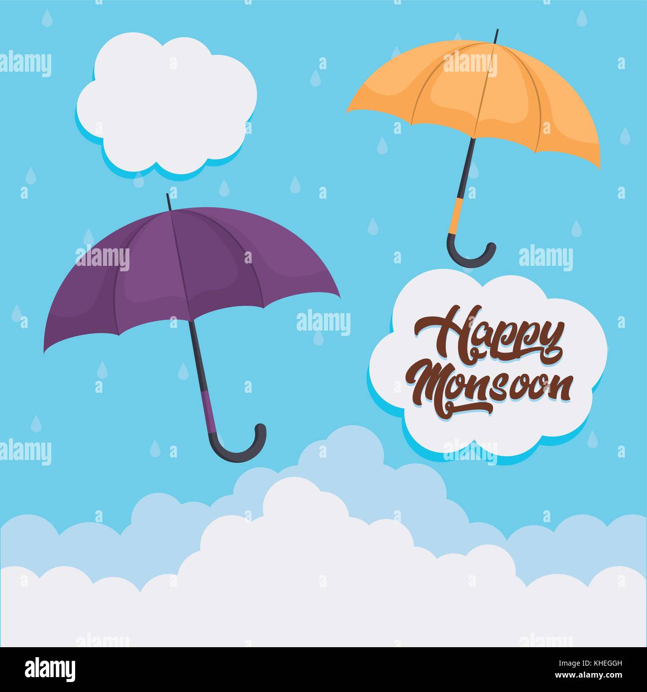 happy monsoon design Stock Vector Image & Art - Alamy