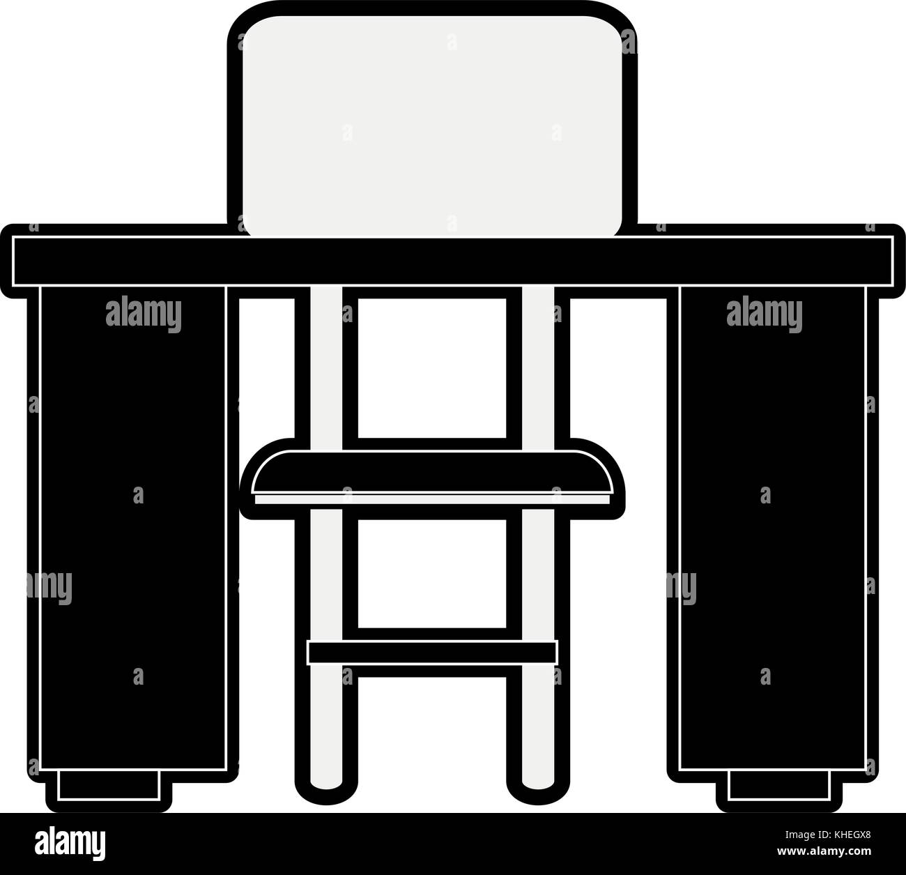 Study desk with chair Stock Vector Image & Art - Alamy