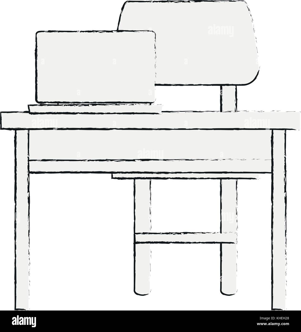 Computer on desk Stock Vector Image & Art - Alamy