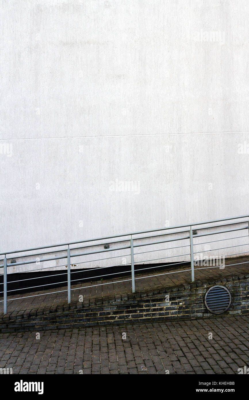 White plaster wall stairs and sidewalk Stock Photo - Alamy