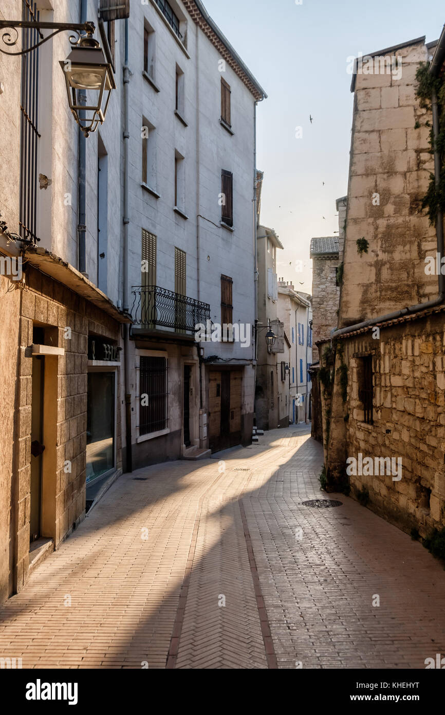 Narrow street in old city centre Stock Photo - Alamy