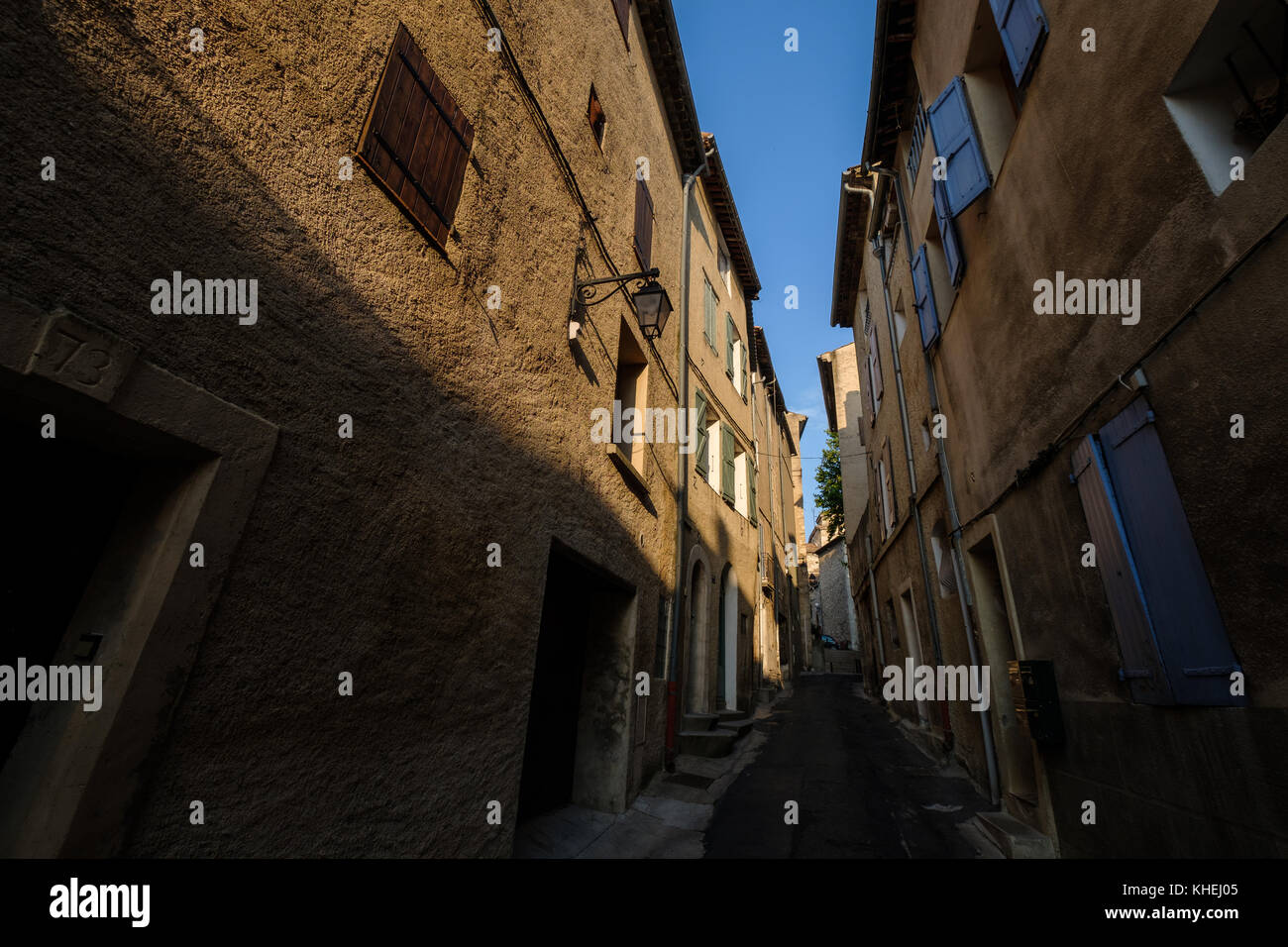 Narrow street in old city centre Stock Photo - Alamy
