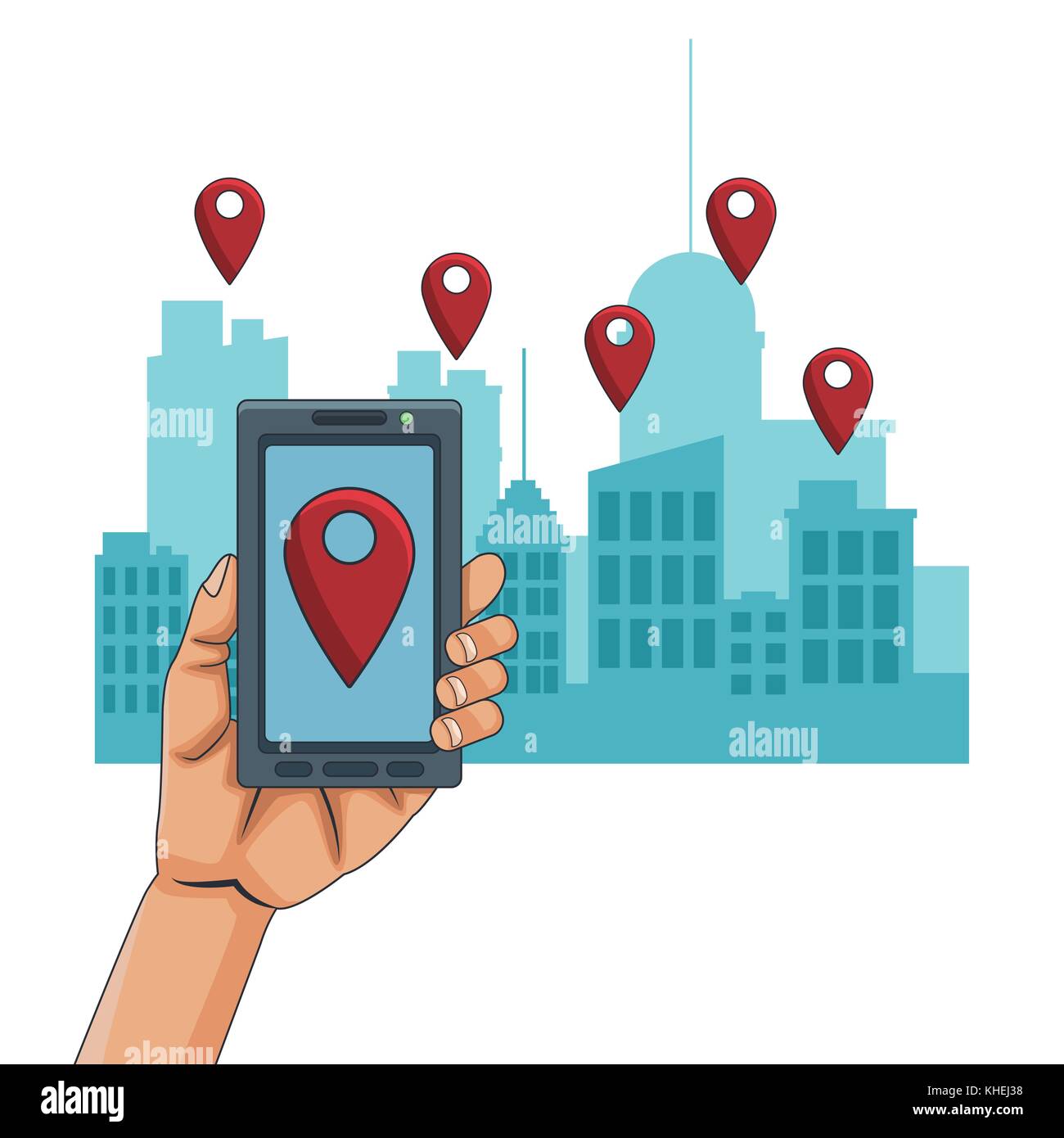 Smartphone gps location Stock Vector Image & Art - Alamy