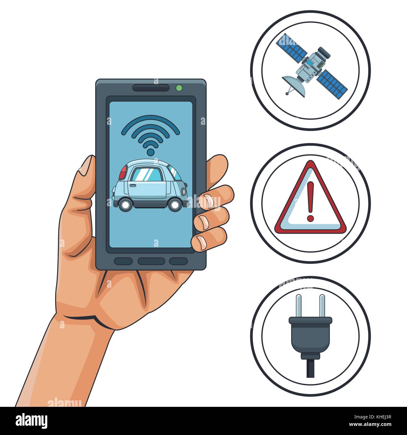 Smart car smarthphone app Stock Vector Image & Art - Alamy