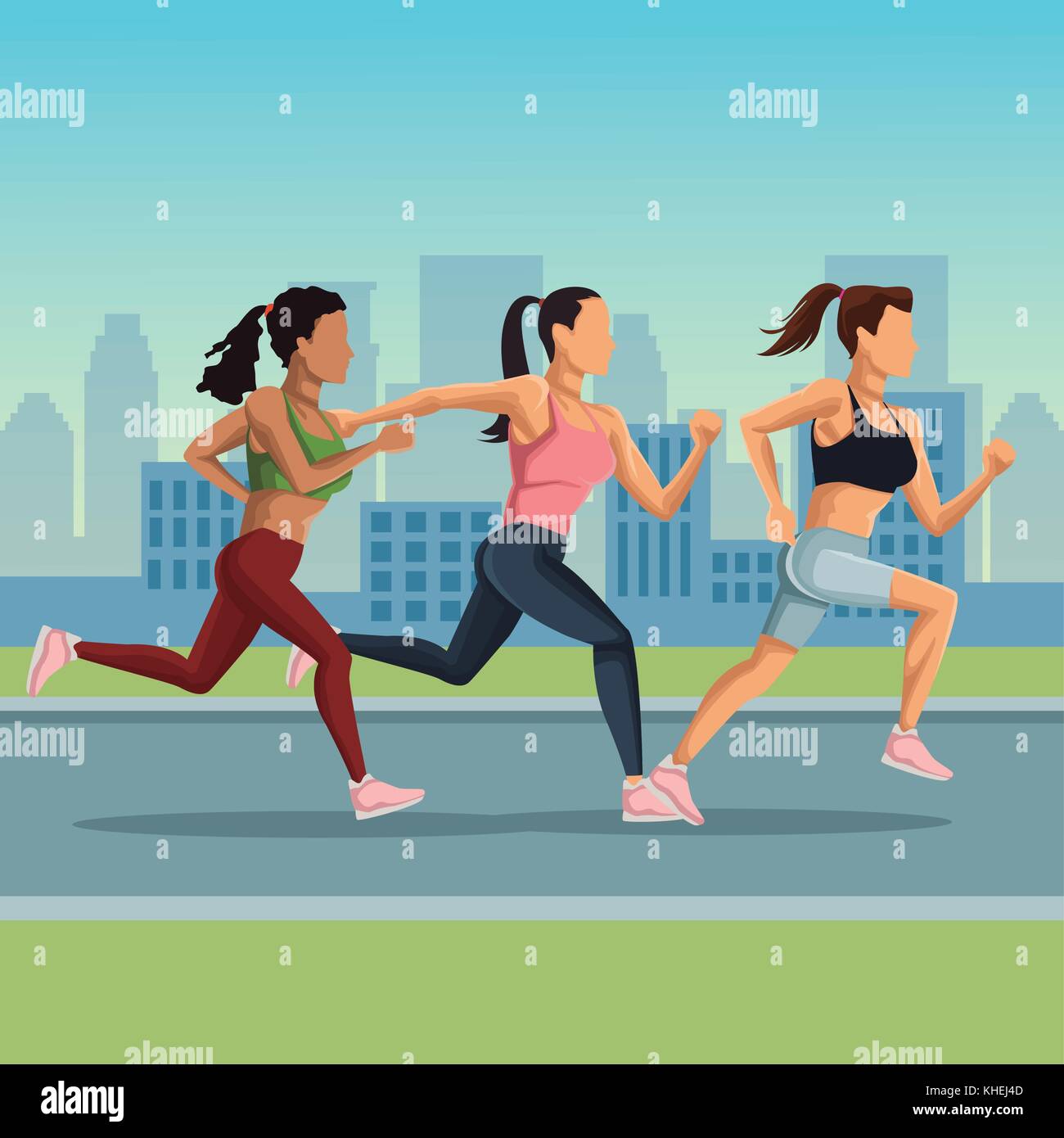 Marathon in the city Stock Vector Images - Alamy