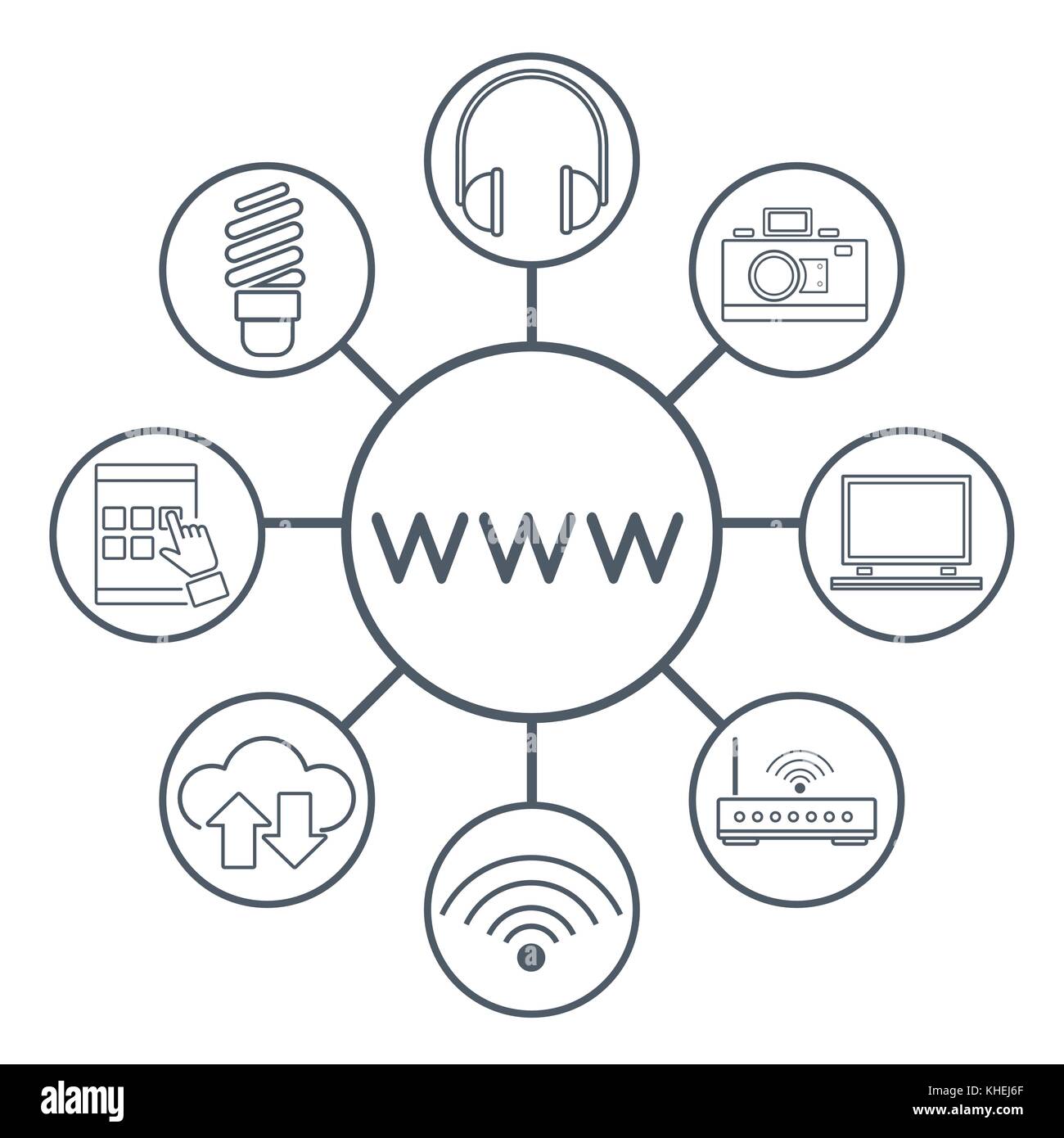 Internet technology round icons Stock Vector Image & Art - Alamy