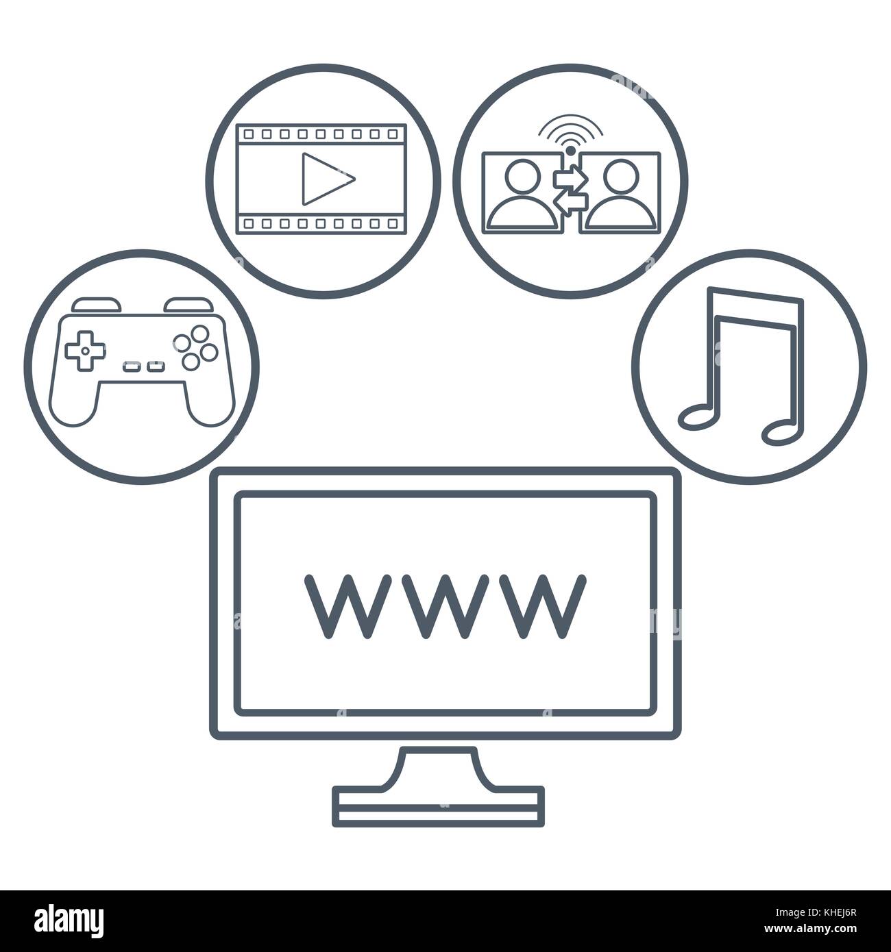 Internet technology round icons Stock Vector Image & Art - Alamy