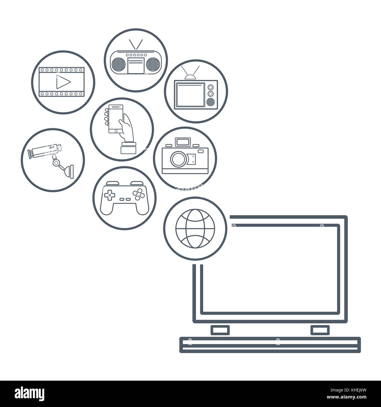 Internet technology round icons Stock Vector Image & Art - Alamy