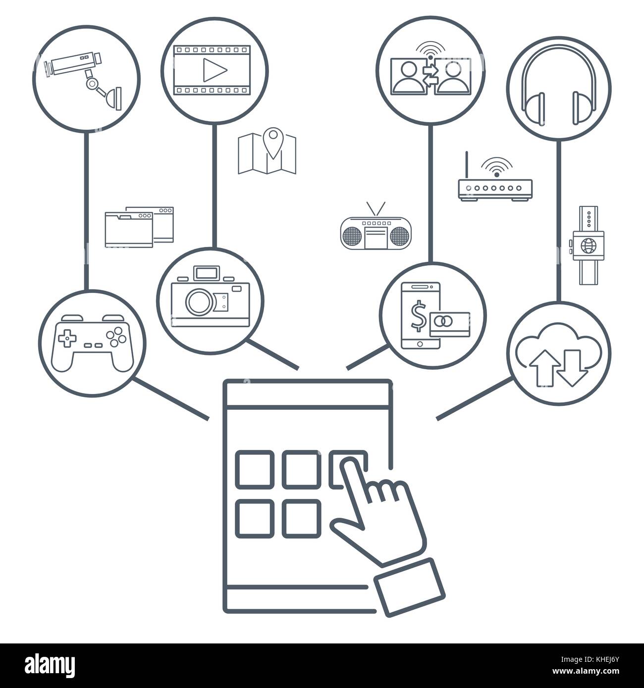Internet technology round icons Stock Vector Image & Art - Alamy