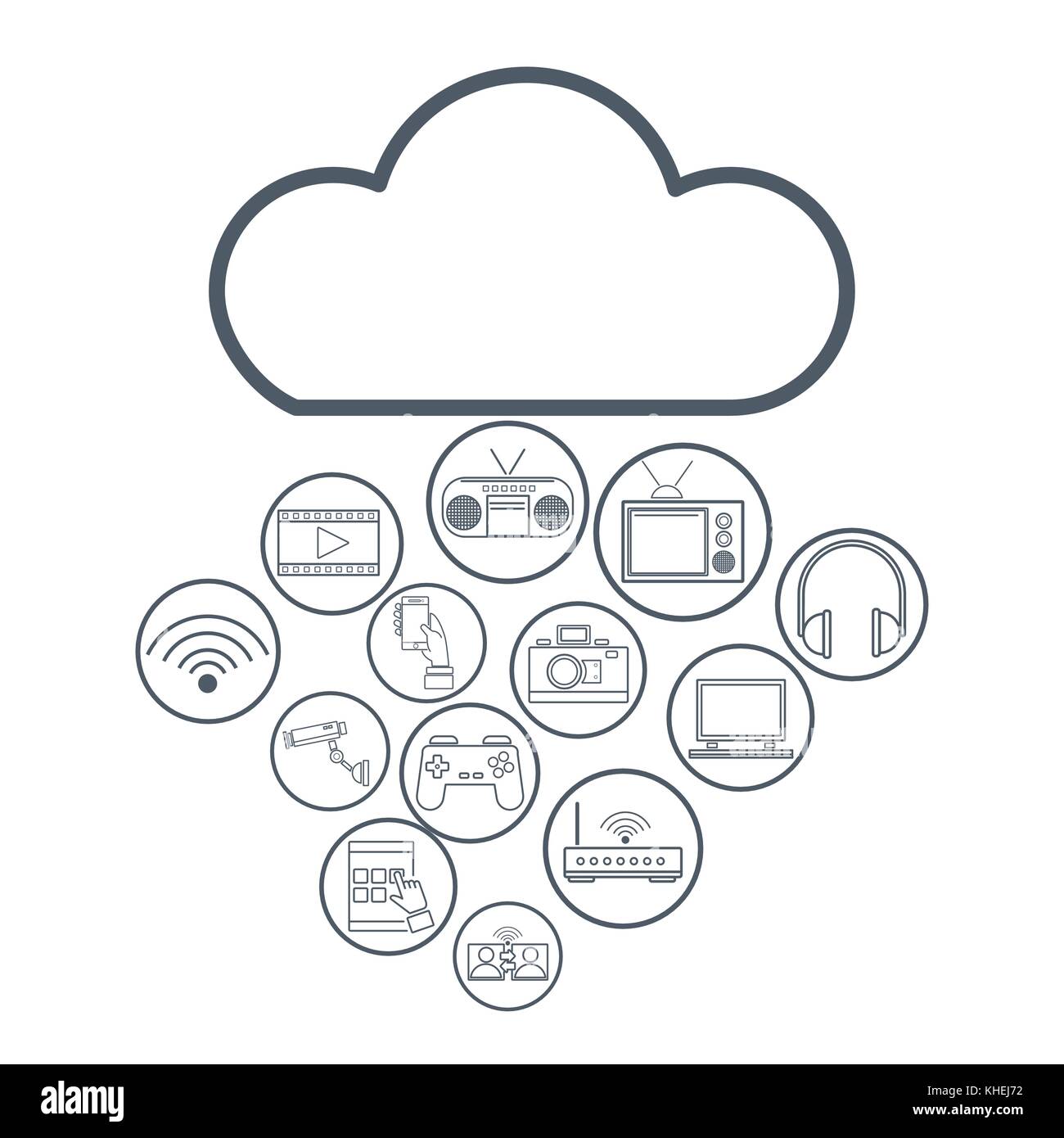Internet technology round icons Stock Vector Image & Art - Alamy