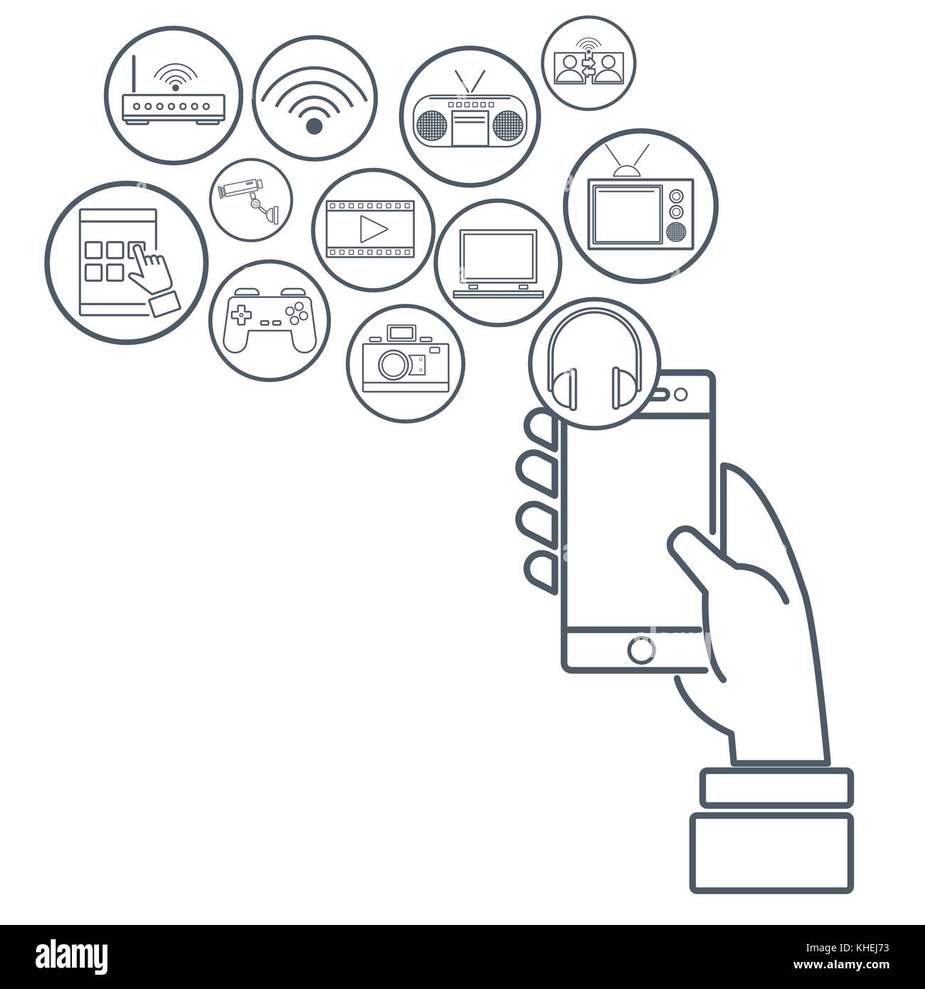Internet technology round icons Stock Vector Image & Art - Alamy
