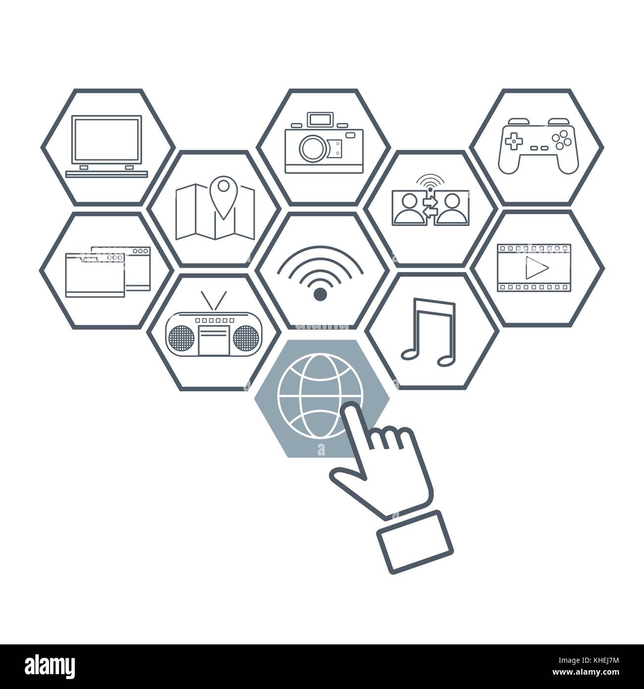 Internet technology icons Stock Vector Image & Art - Alamy