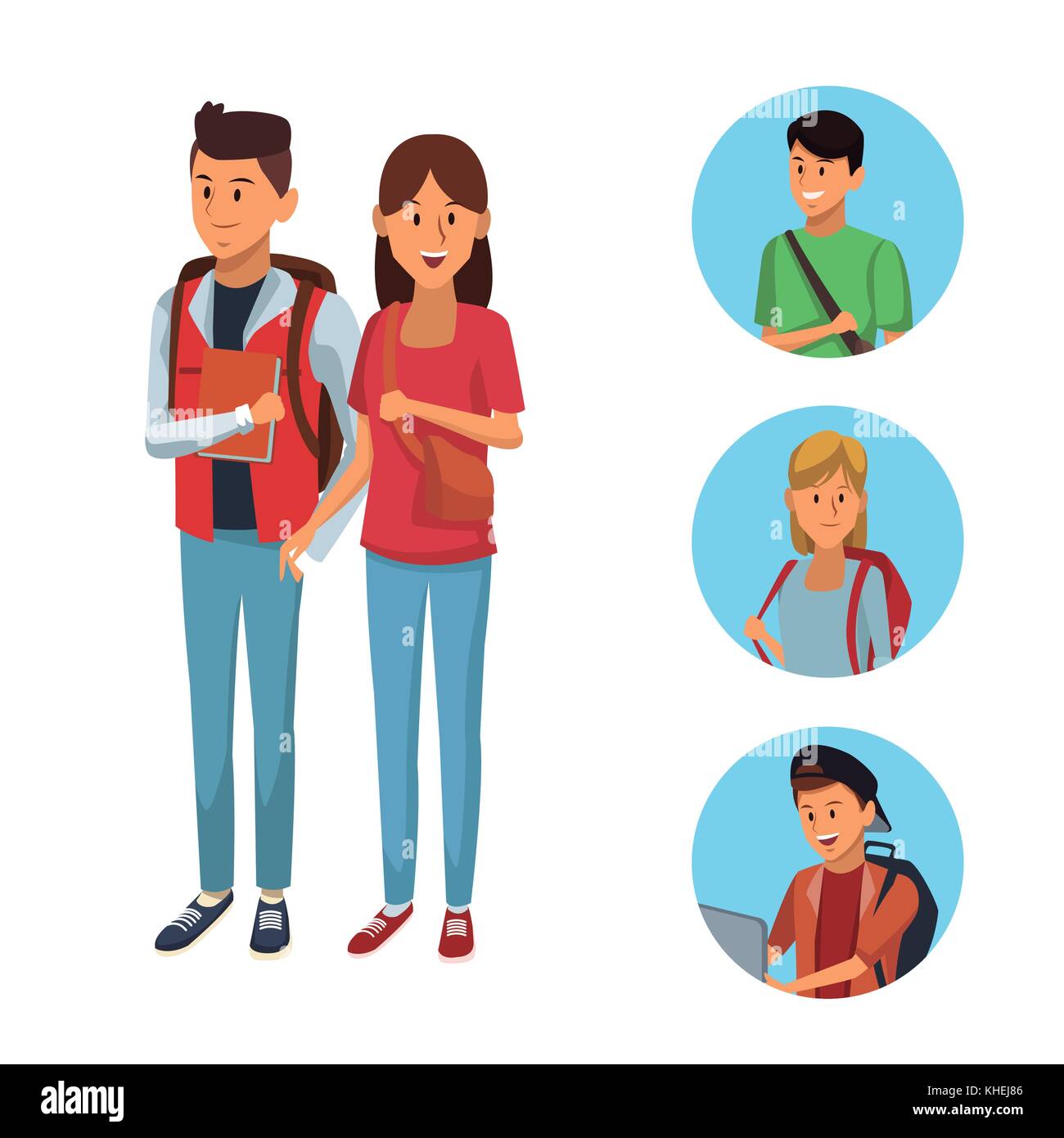 Young students cartoon Stock Vector Image & Art - Alamy